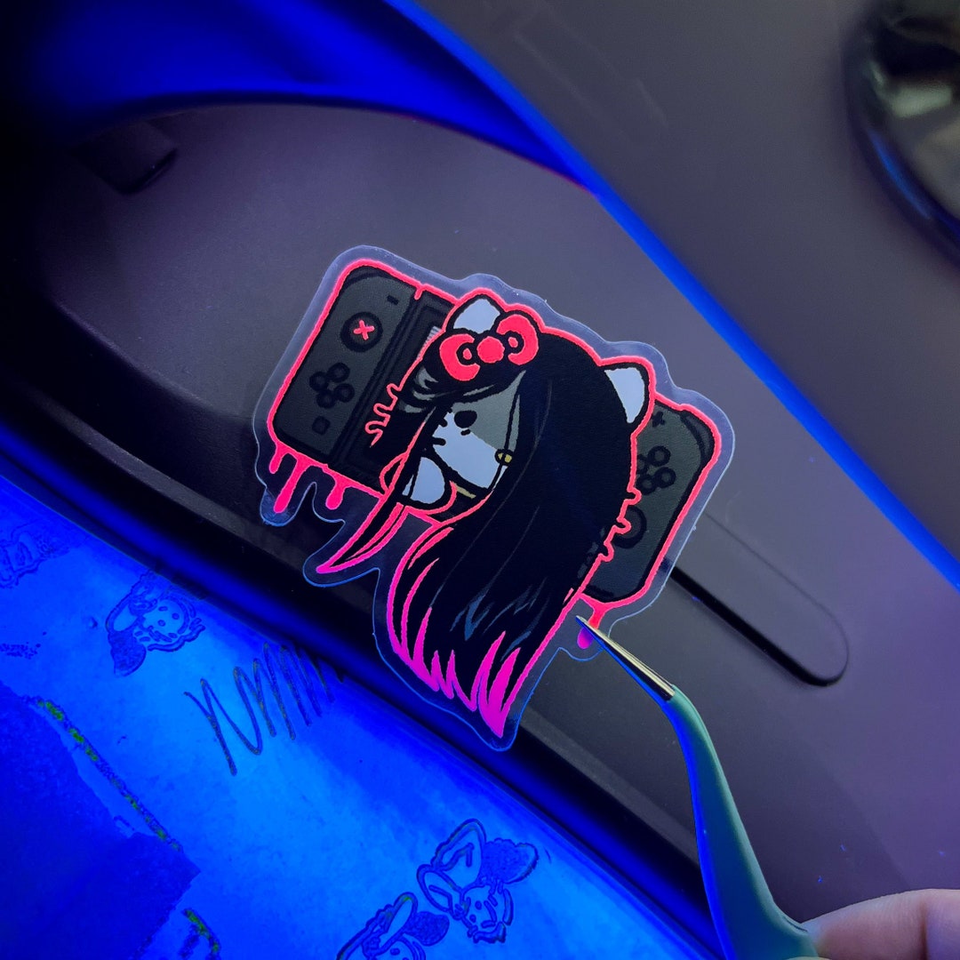 NEON Switch Sadako Sticker | Transparent Gamer Samara Sadako the Ring ...