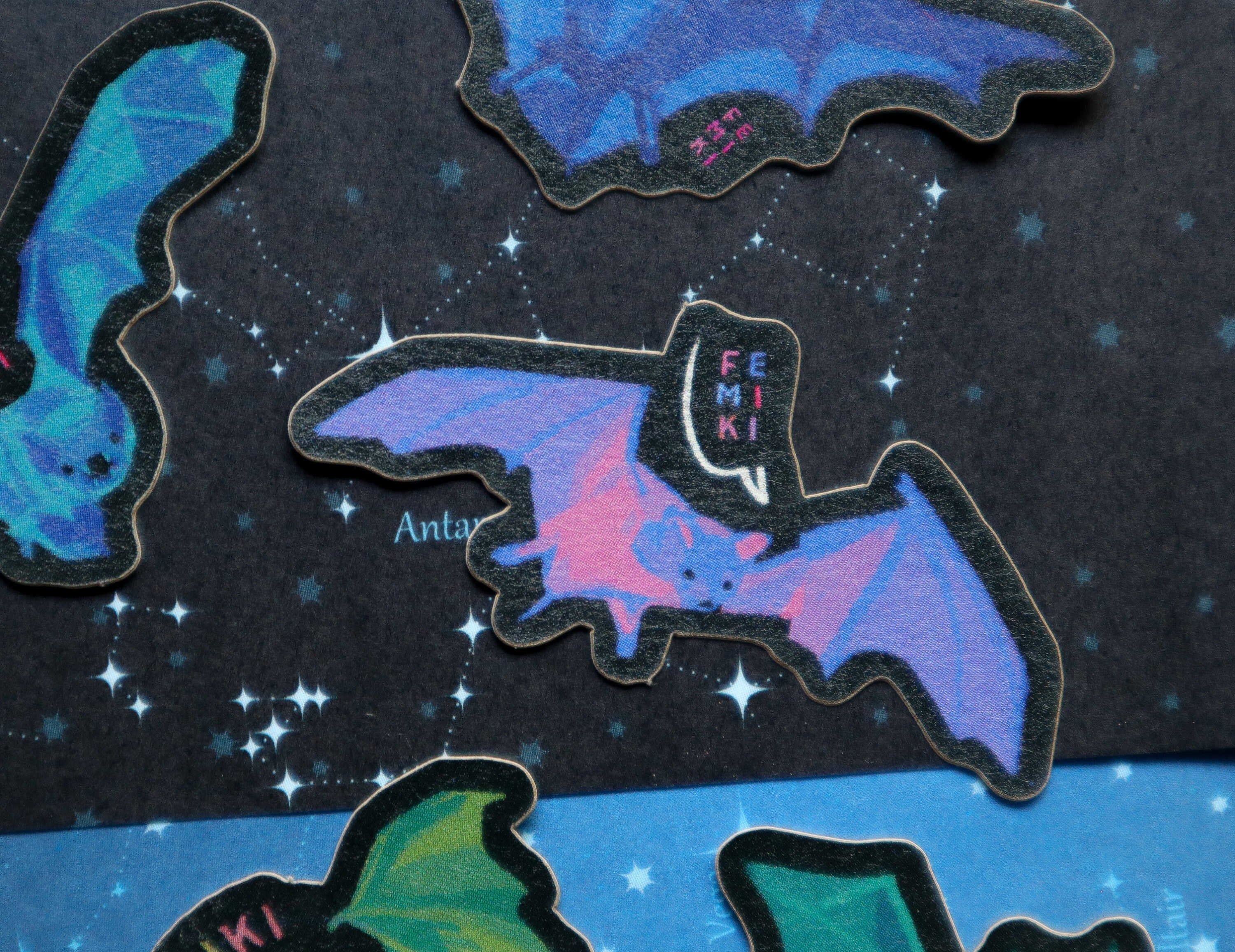 Cute Rainbow Bats Sticker Pack | Kawaii Baby Bat Sticker Set! Goth ...