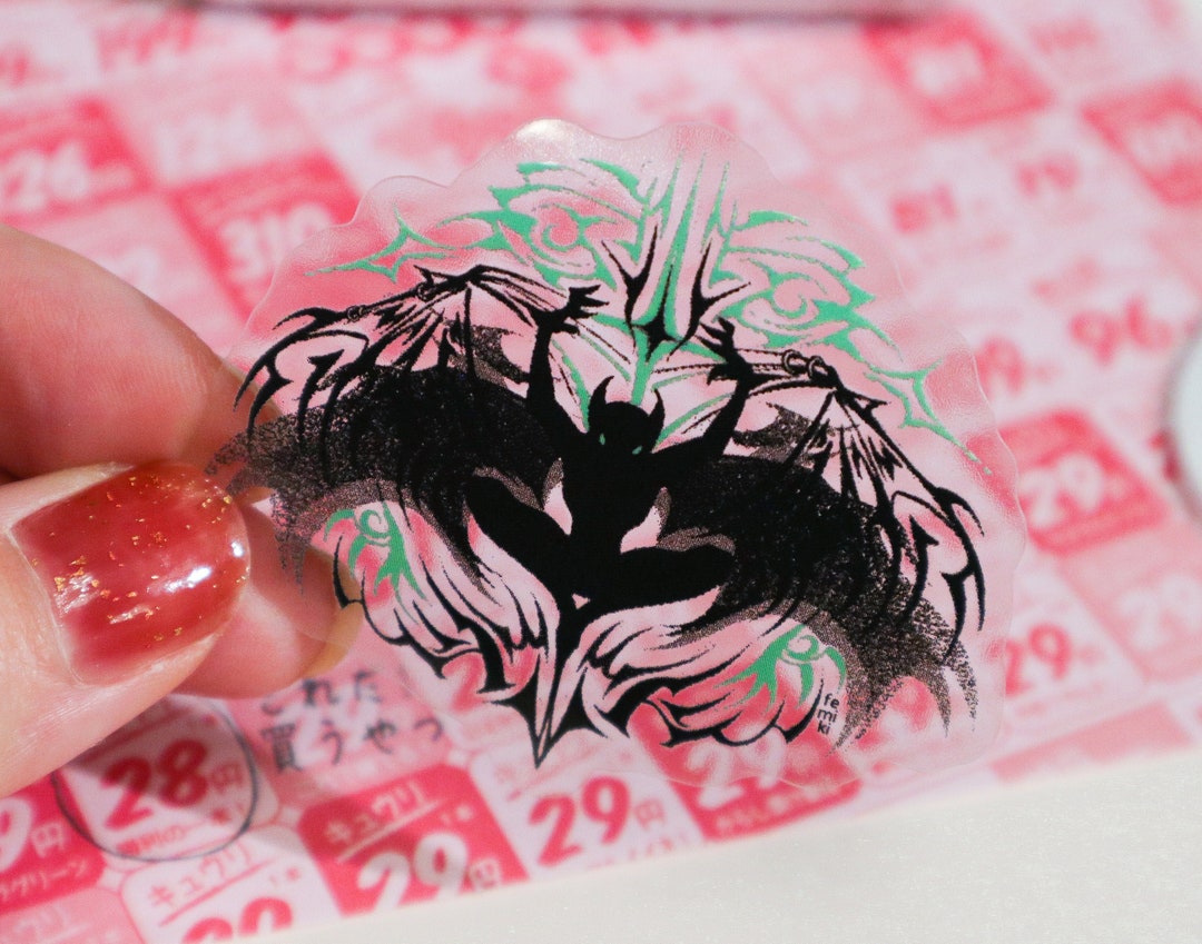 Horned Demon Transparent Sticker Waterproof | Haunted Illustration ...