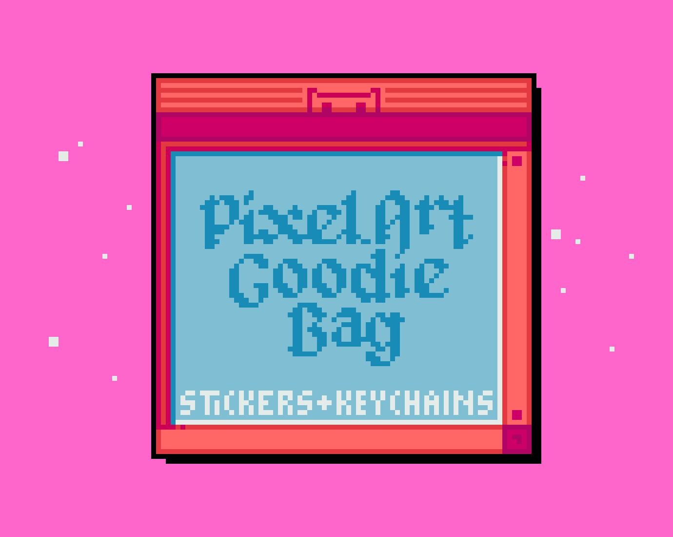 Pixel Art Goodie Bag 3 Keychains and Stickers - Etsy