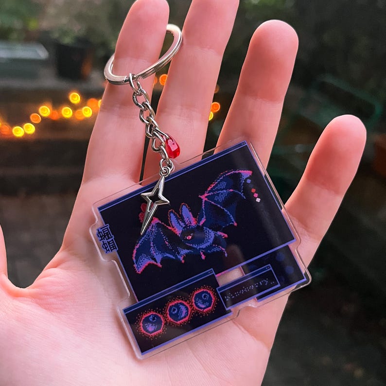 Fruit Bats Pixel Art Acrylic Keychain! - Etsy