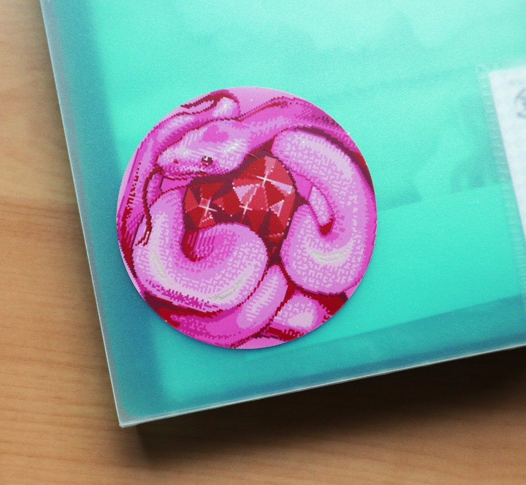 Matte Holo Snake Sticker - Pixel Art Sticker! - Etsy