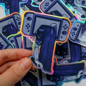 HOLO Switch Sadako Sticker | Holographic Gamer Sticker Samara Sadako ...