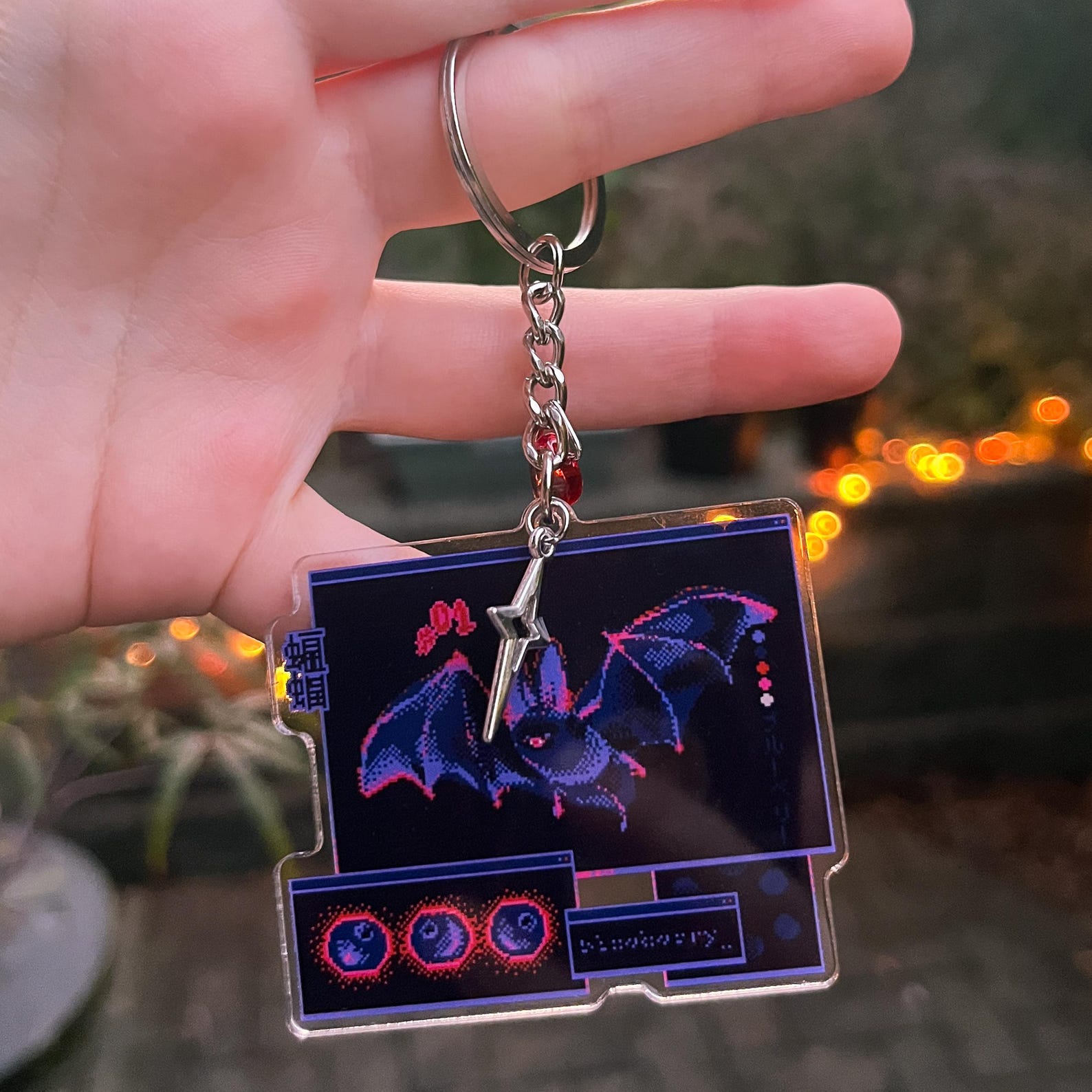 Fruit Bats Pixel Art Acrylic Keychain! - Etsy