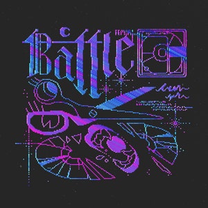 HOLO Pixel Art Sticker | Original Design Cute but Spooky Artwork | Goth ...