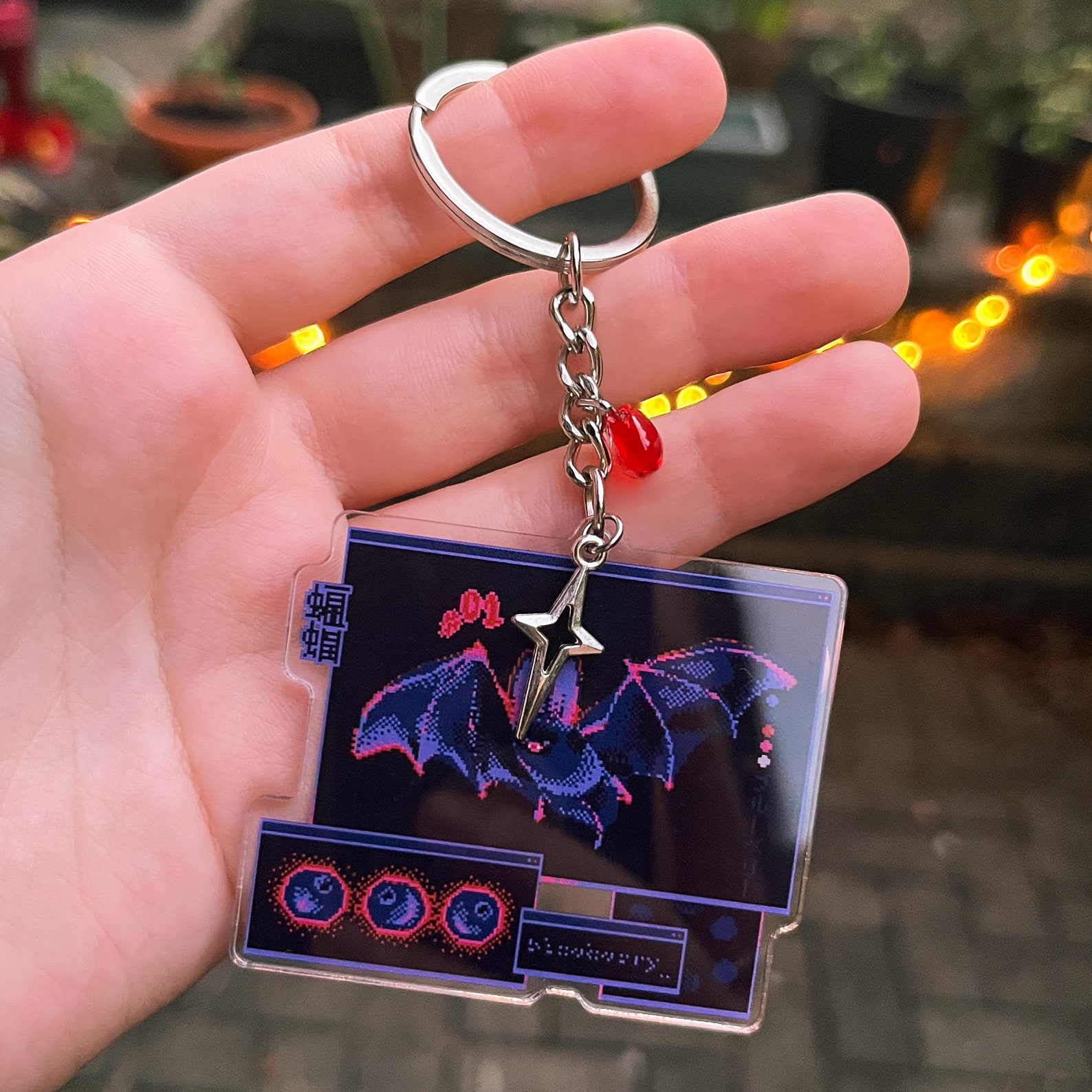 Fruit Bats Pixel Art Acrylic Keychain! - Etsy