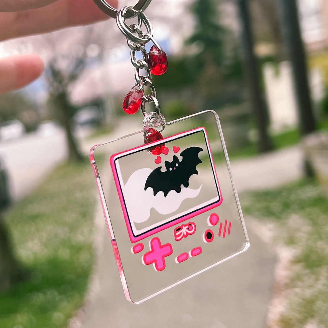 Virtual Pet Bat Clear Acrylic Keychain - Etsy