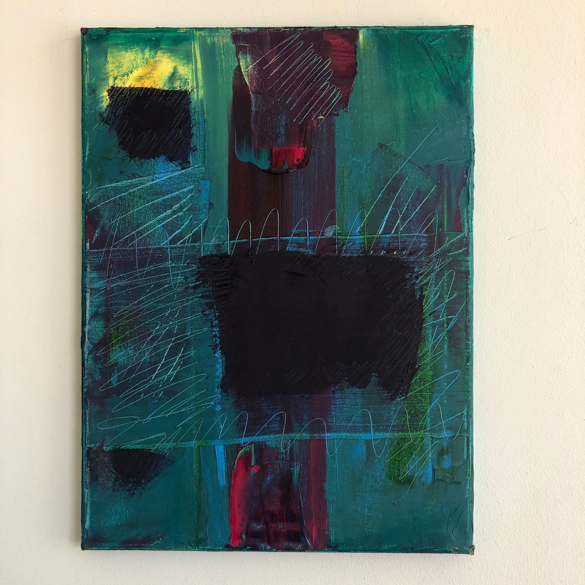 Transient. Layered Abstract Oil Painting 16 X 12 - Etsy