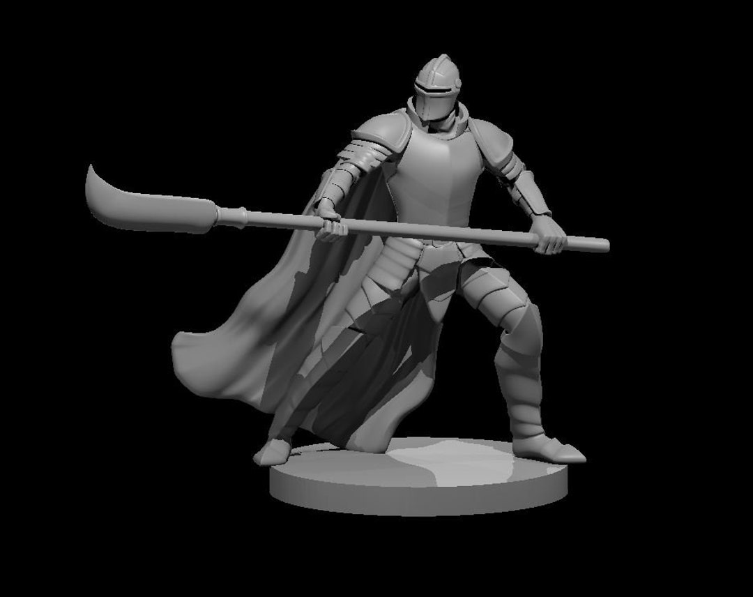 Human Helmed Fighter With Glaive - Etsy