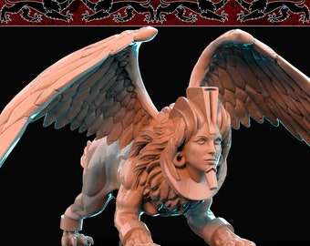 Gynosphinx Figure / Female Sphinx Miniature / Flying Sphinx Epic ...