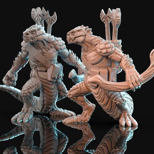 28mm 4 Styles of Lizard-folk Dnd Miniatures Dungeons & - Etsy