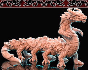 Behir Serpentine Monster 3D Printed Resin Miniature Tabletop - Etsy