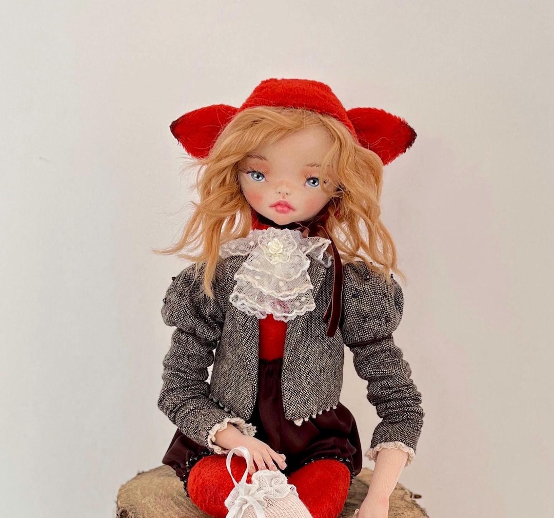 Handmade Textile Teddy Doll: 20-inch Collectible Art Doll - Etsy