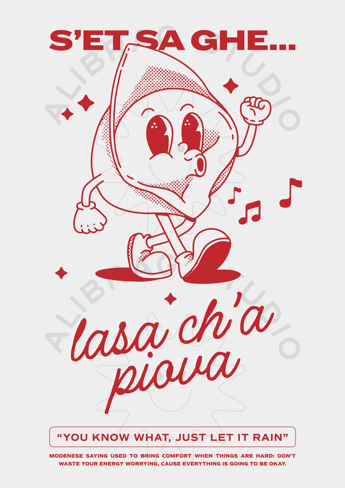 Italian Dialect, Modena, Tortellino, Retro Design Wall Art, Wall Decor ...