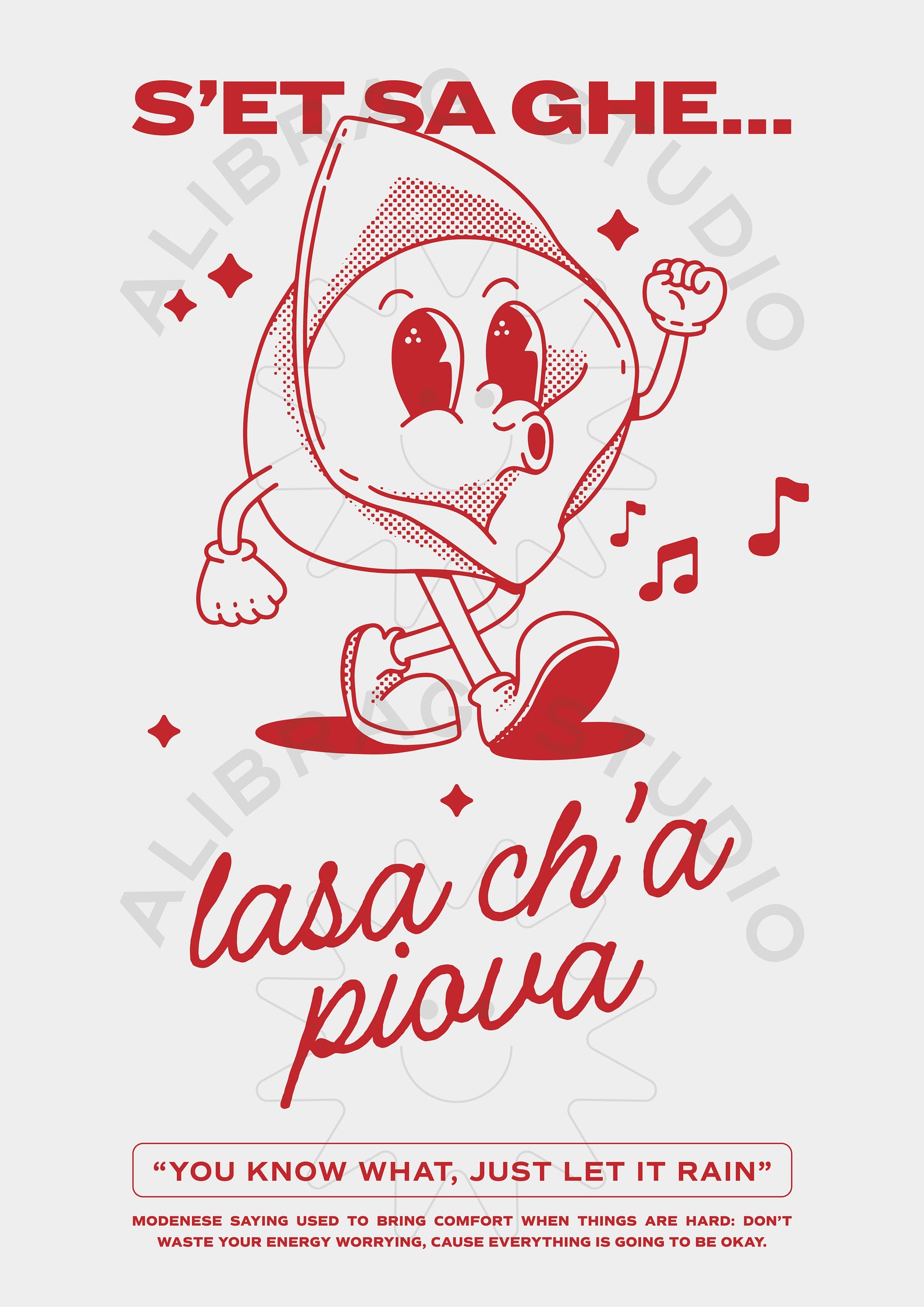 Italian Dialect, Modena, Tortellino, Retro Design Wall Art, Wall Decor ...