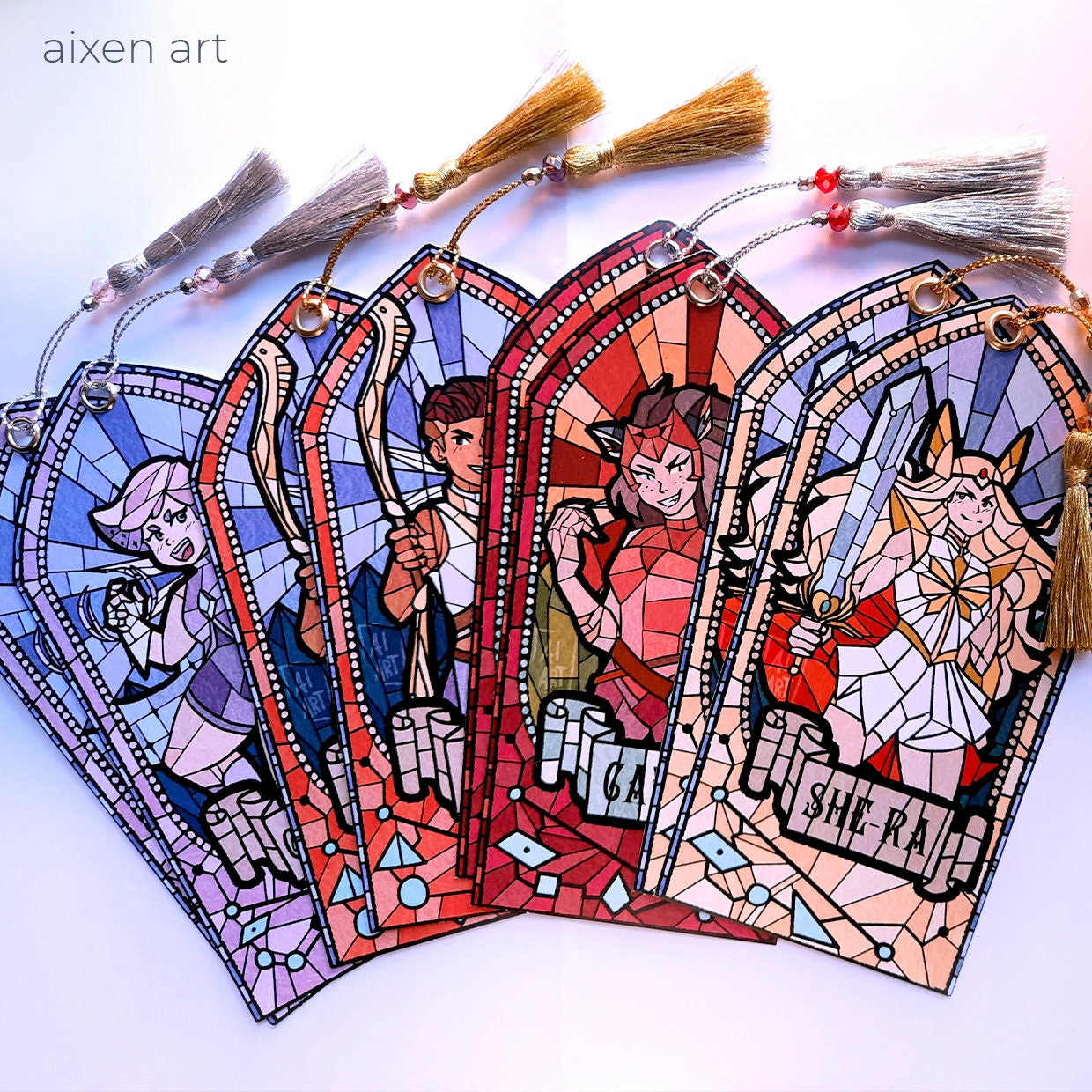 SHE-RA Stained Glass Bookmarks. shera Catra Bow Glimmer - Etsy