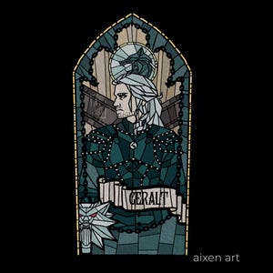 THE WITCHER Stained Glass Bookmarks. (geralt, Ciri) the Witcher Stained ...