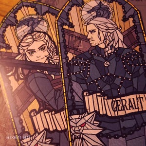 THE WITCHER Stained Glass Bookmarks. (geralt, Ciri) the Witcher Stained ...