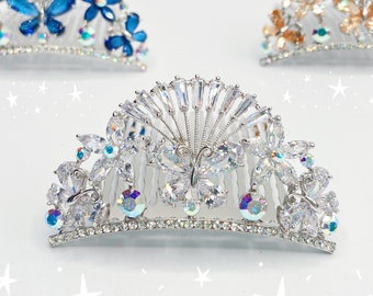 Rhinestone Crown Combs, Tiara Pearl Crown Hairpiece, Bridal Prom ...