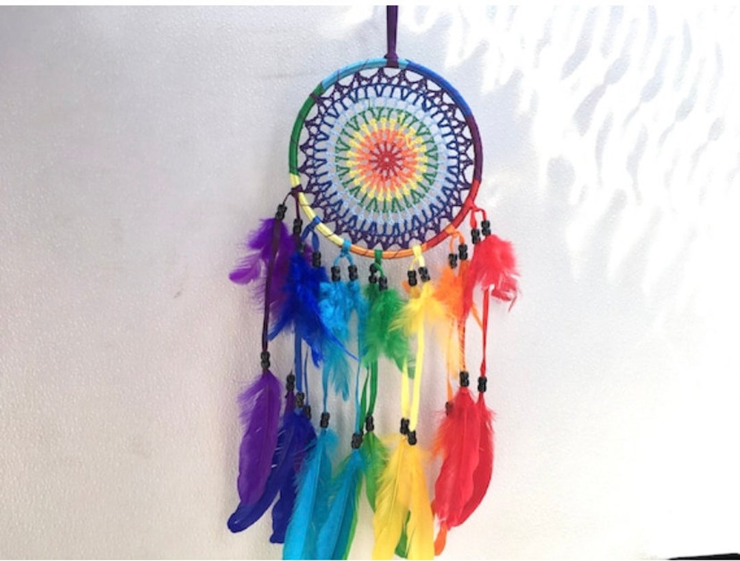 Rainbow Dream Catcher Catchers, Feather Handmade Dream Catcher for ...
