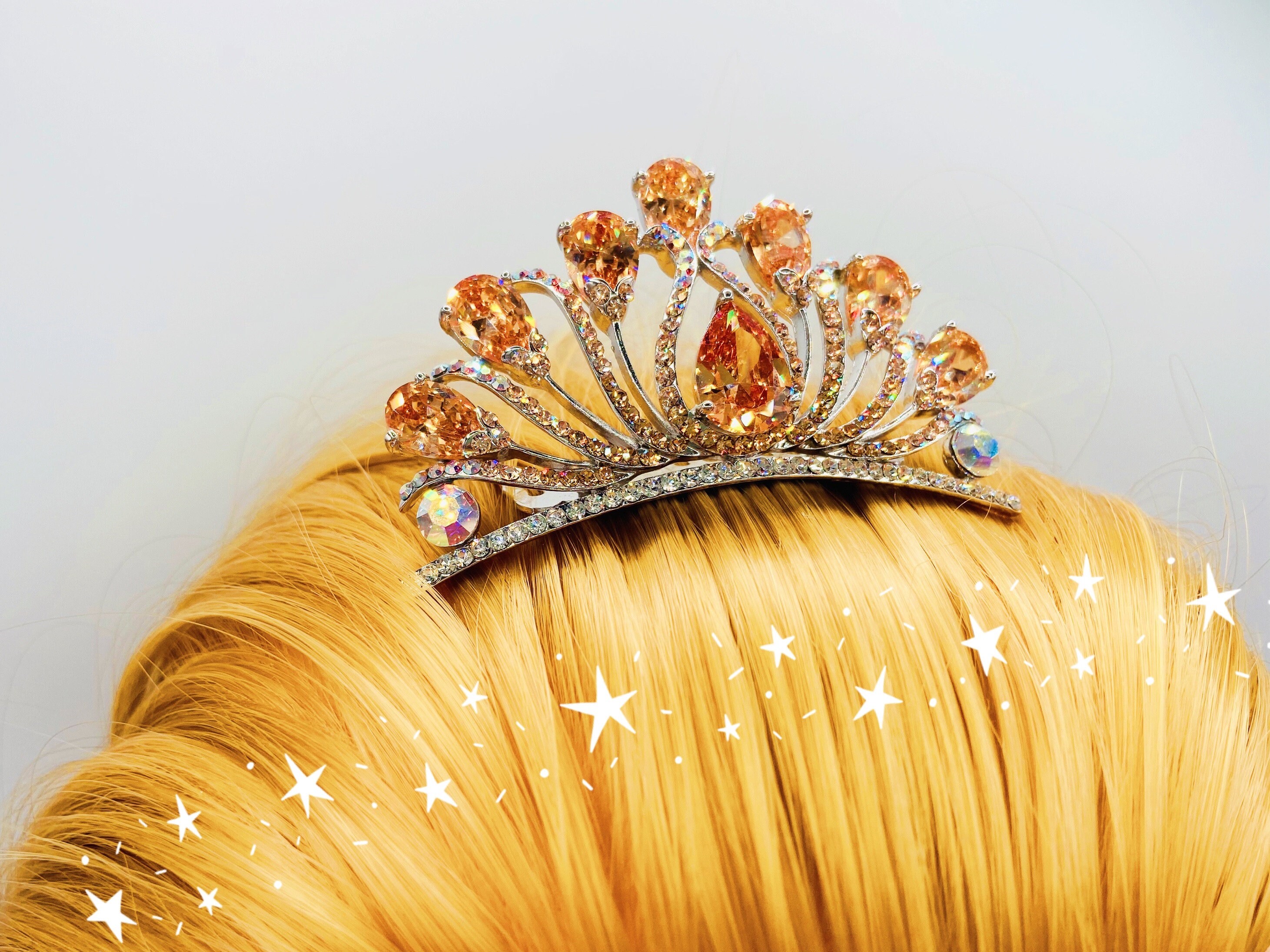 Rhinestone Crown Combs, Tiara Pearl Crown Hairpiece, Bridal Prom ...