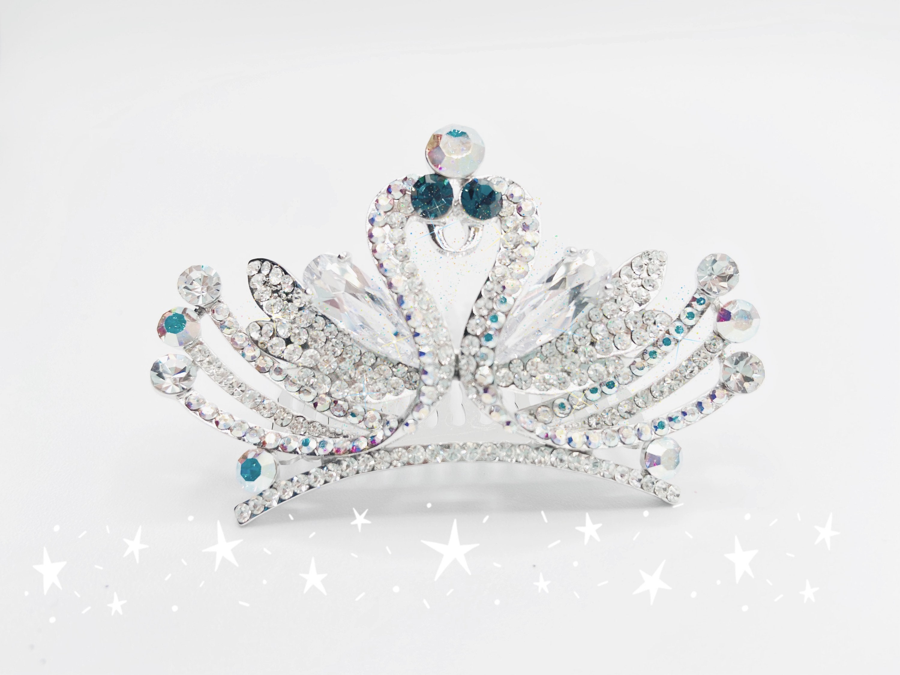 Rhinestone Crown Combs, Tiara Pearl Crown Hairpiece, Bridal Prom ...