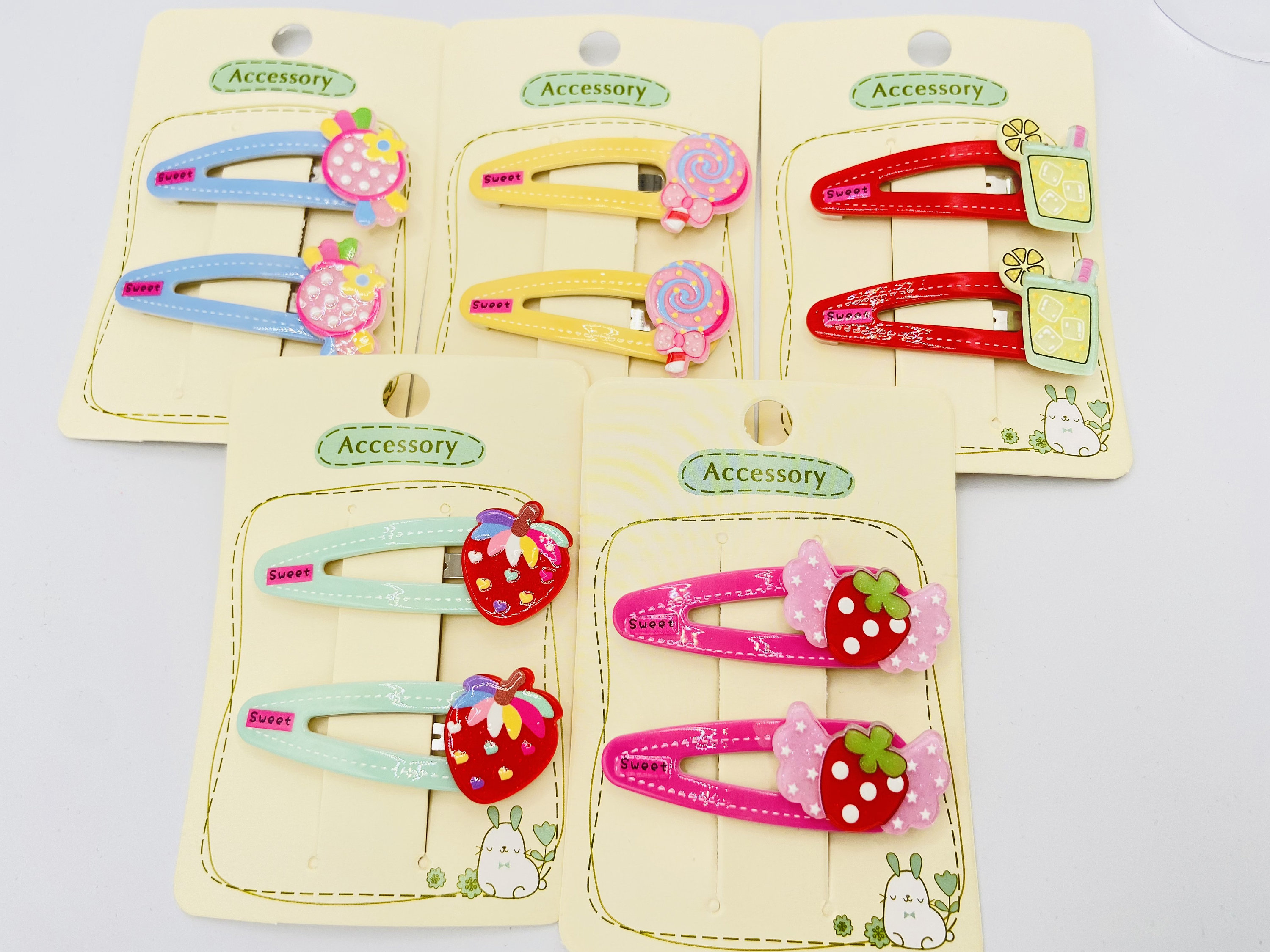Acrylic Hair Clips, Cute Fruit Designs Hair Clips, Drinks Hair Clip ...