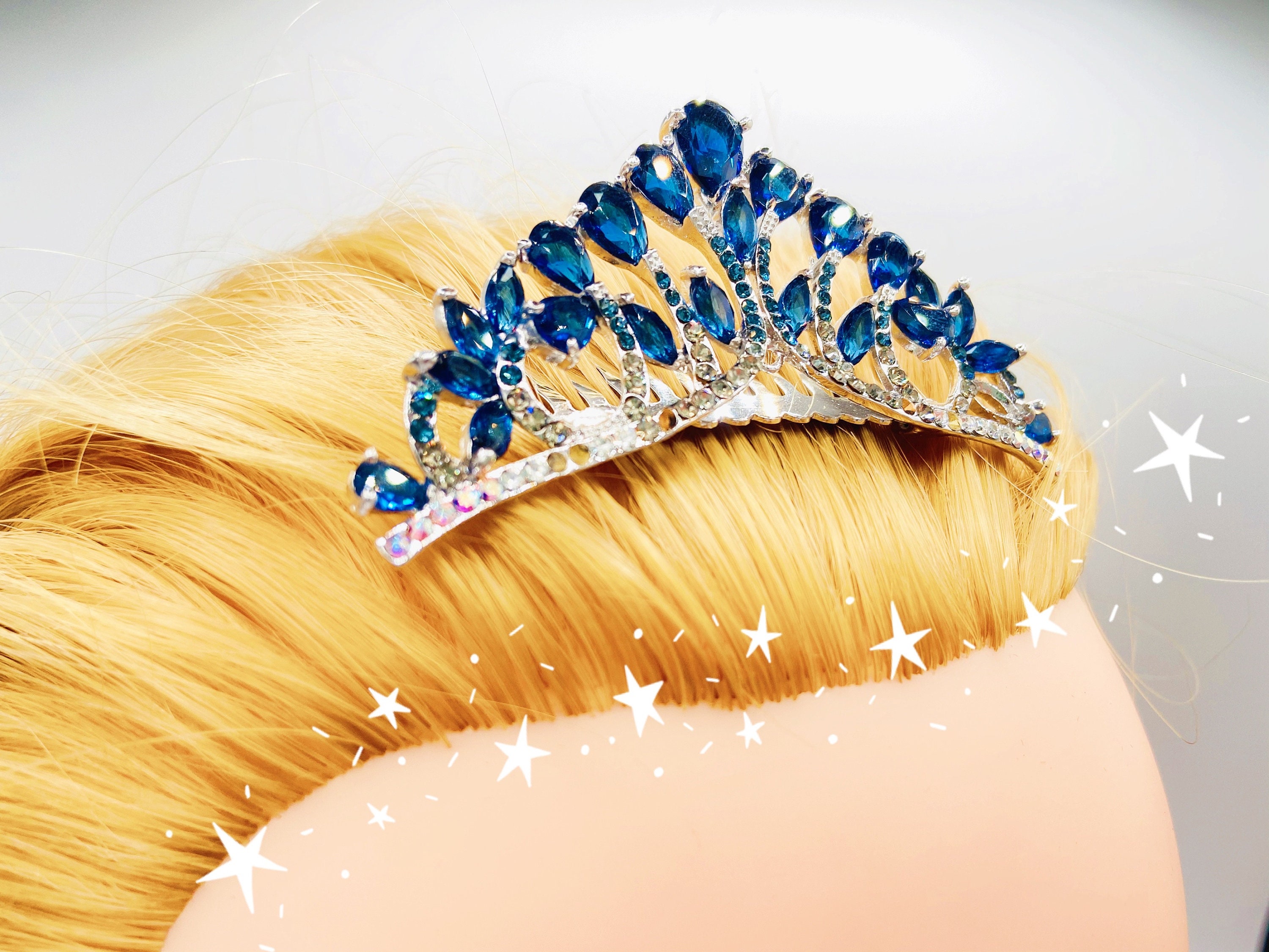 Rhinestone Crown Combs, Tiara Pearl Crown Hairpiece, Bridal Prom ...