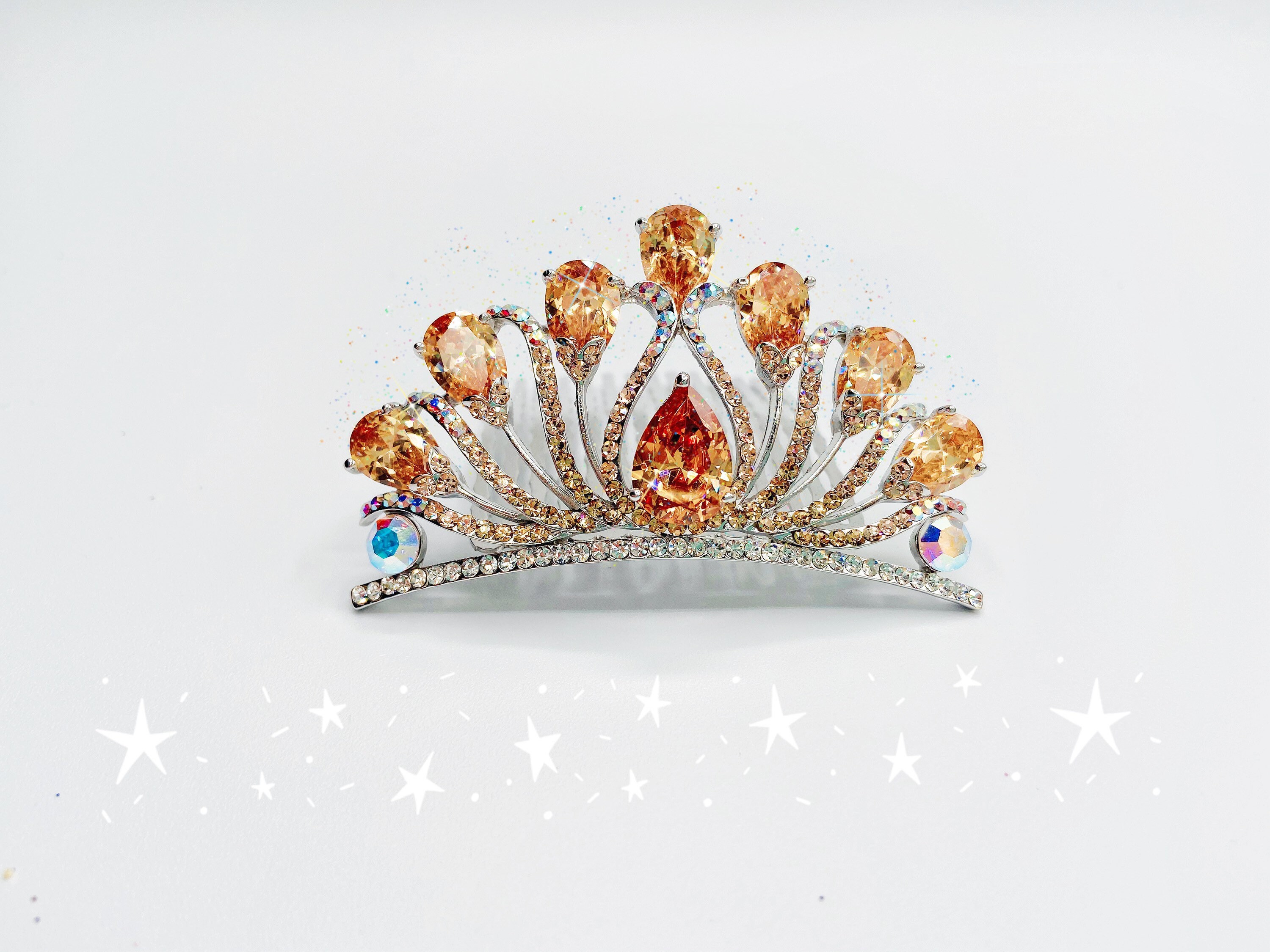 Rhinestone Crown Combs, Tiara Pearl Crown Hairpiece, Bridal Prom ...