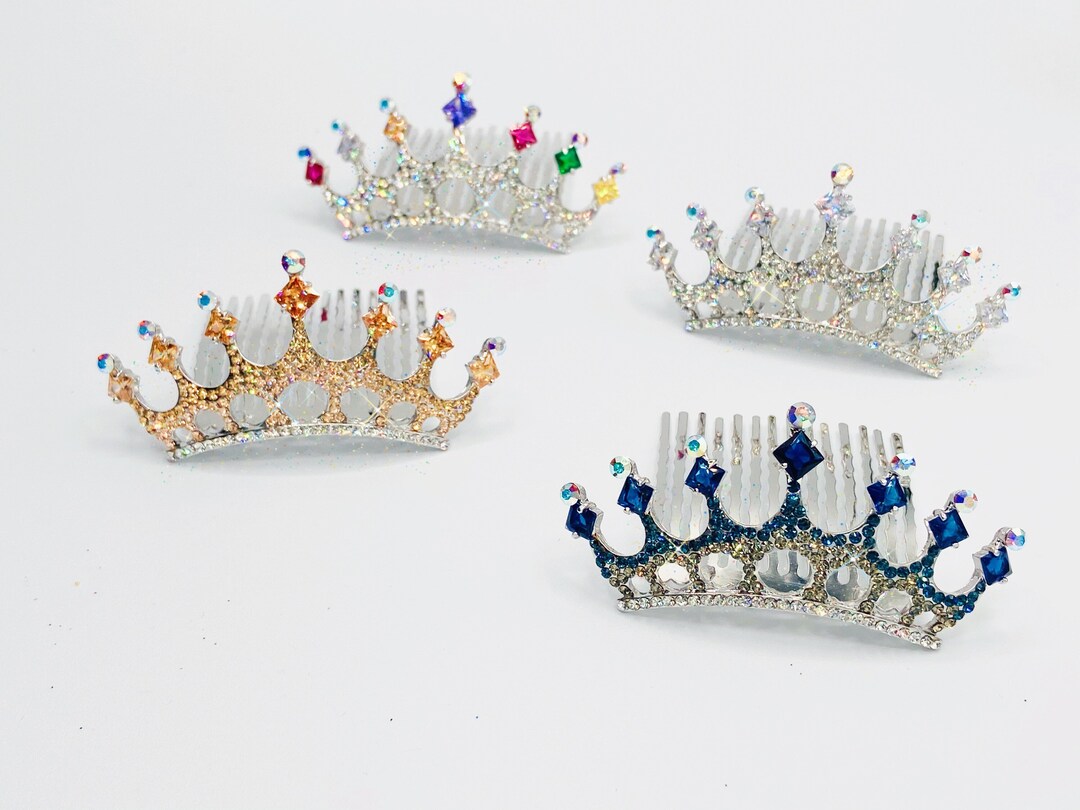 Rhinestone Crown Combs, Tiara Pearl Crown Hairpiece, Bridal Prom ...