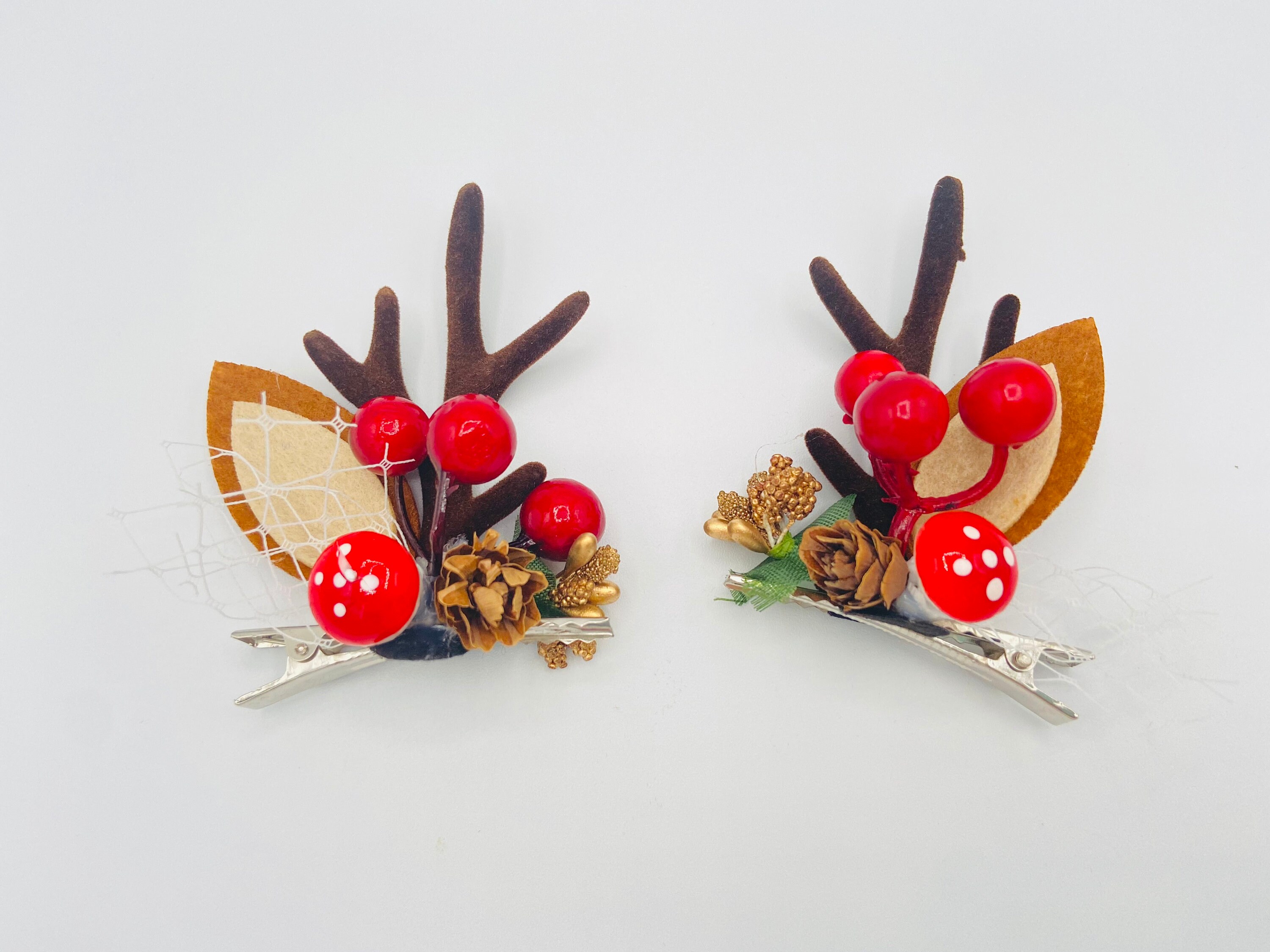 Barrette Hair Clips, Christmas Designs Hair Clips, Reindeer Hair Clip ...
