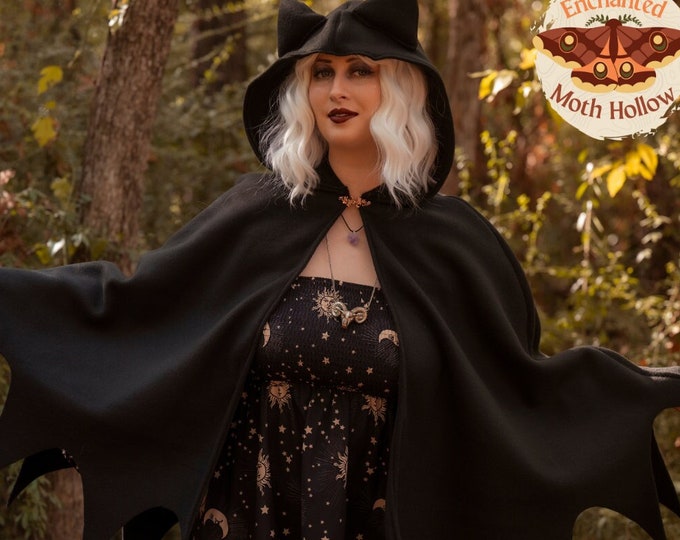Bat Wings Cloak, Handmade Fleece Cloak for Ren Faire, LARP, Cosplay ...