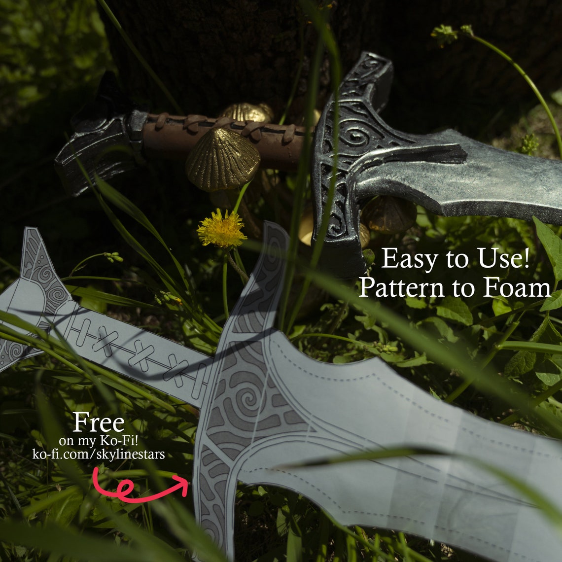 Skyrim Steel Weapons Pattern Pack PDF Digital Blueprint for Cosplay ...