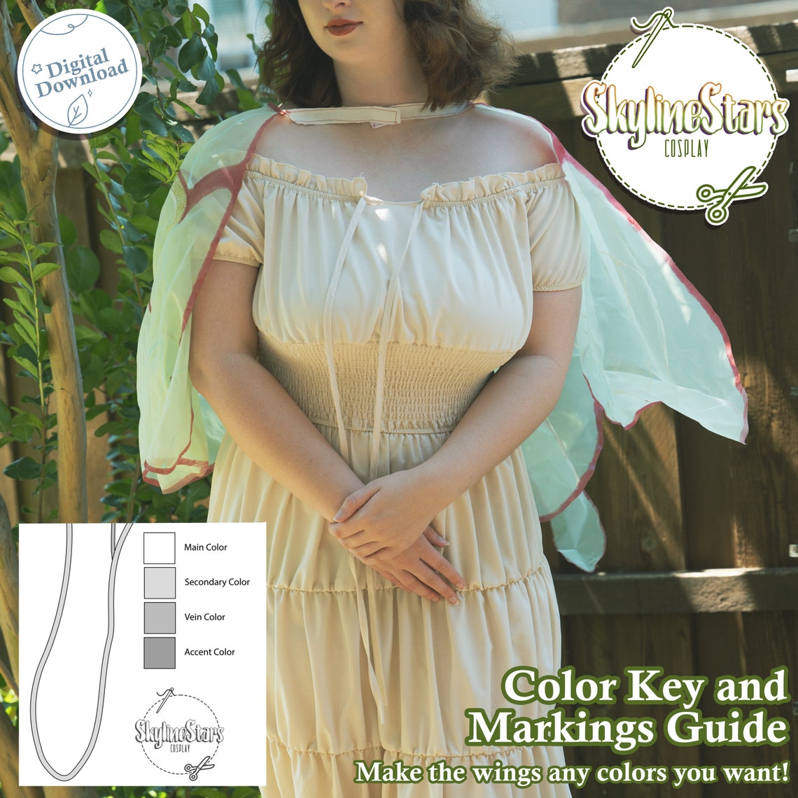 Luna Moth Wings Cloak Pattern PDF Digital Download for Cosplay, Ren ...