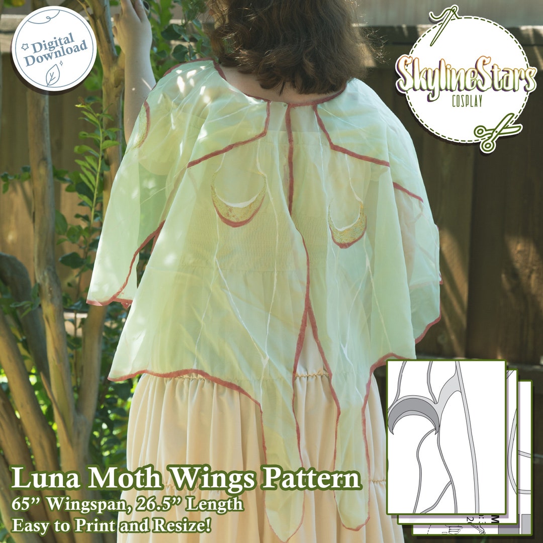 Luna Moth Wings Cloak Pattern | PDF Digital Download for Cosplay, Ren ...