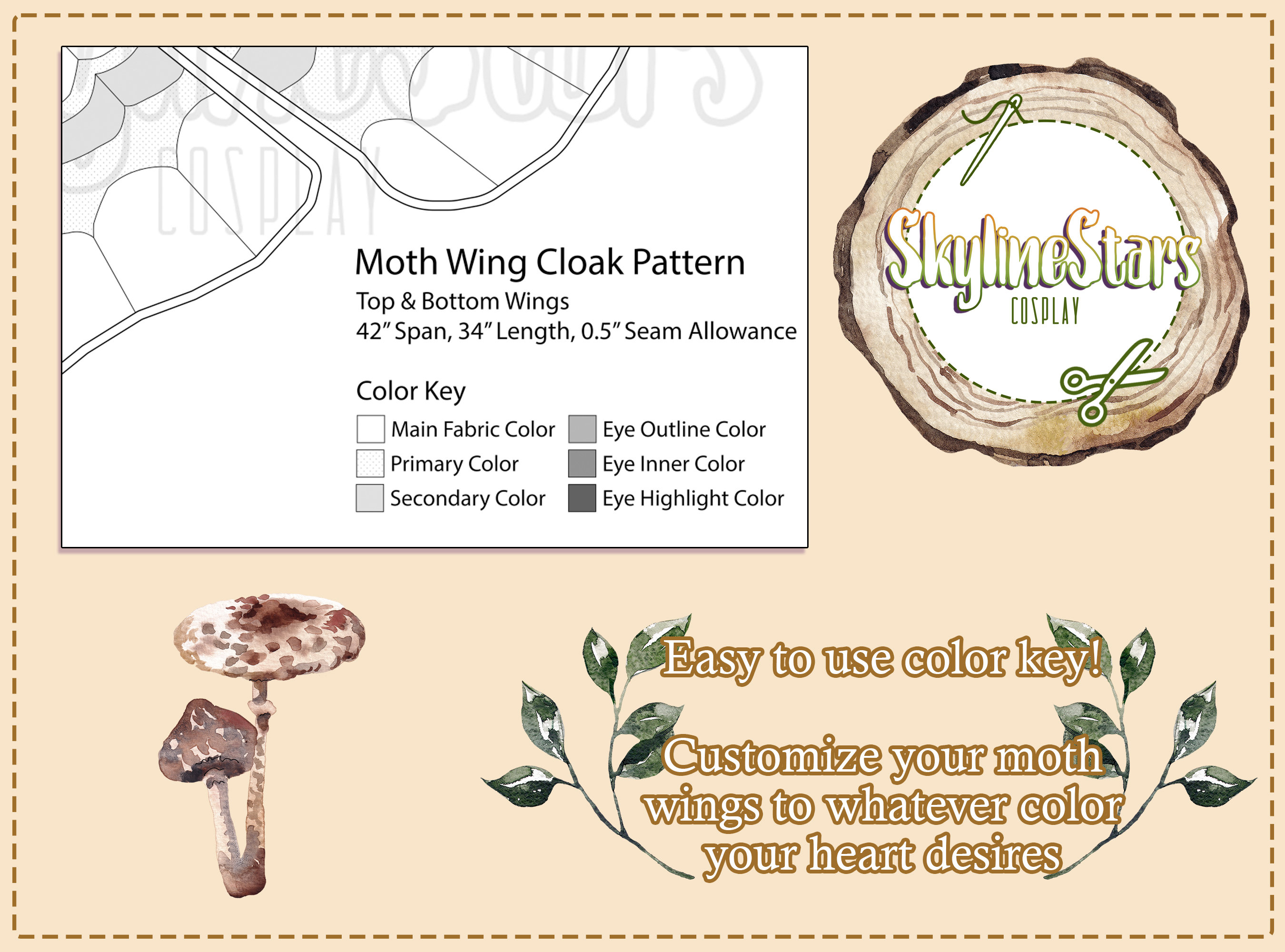 Moth Wings Cloak Pattern PDF Digital Download for Cosplay - Etsy Australia