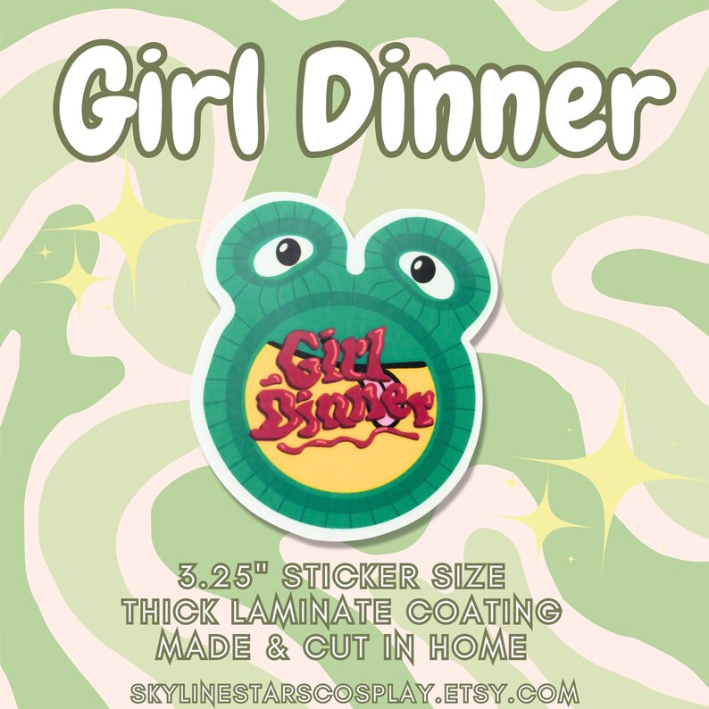 Girl Dinner Zoopals Sticker Y2K Sticker Funny Sticker Frog - Etsy