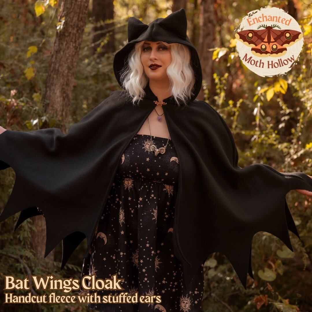 Bat Wings Cloak, Handmade Fleece Cloak for Ren Faire, LARP, Cosplay ...