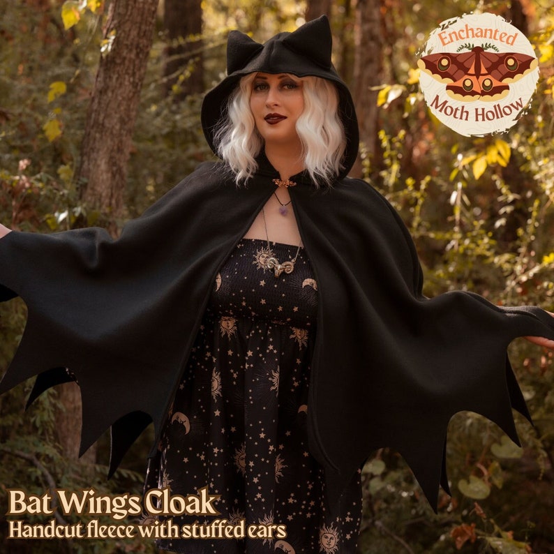 Bat Wings Cloak, Handmade Fleece Cloak for Ren Faire, LARP, Cosplay ...