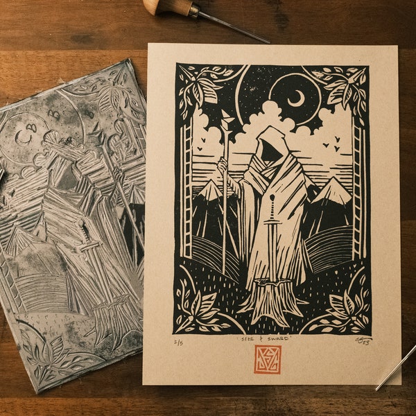 Linocut Print - Etsy