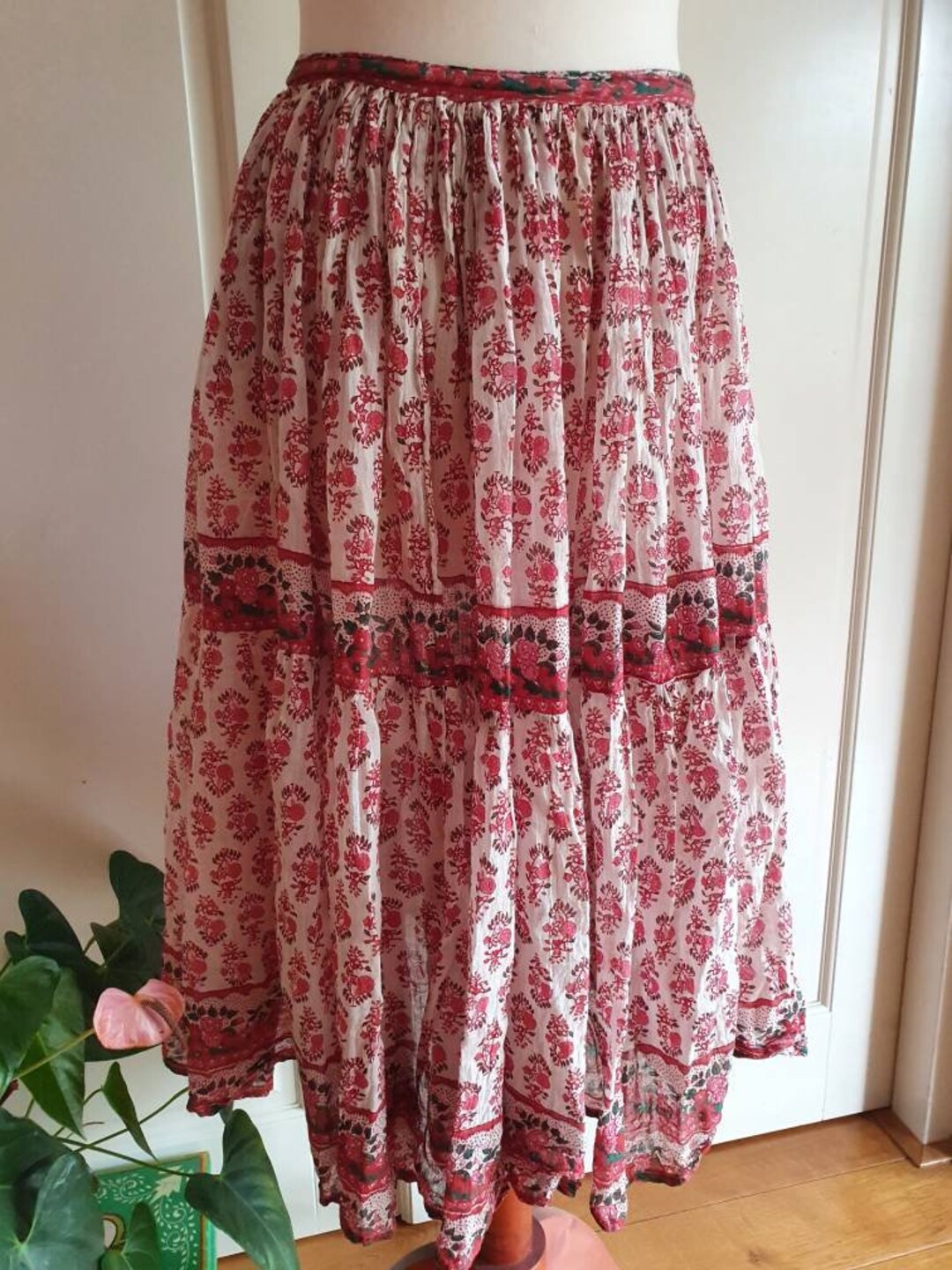 Vintage Indian Cotton Adini Skirt - Etsy