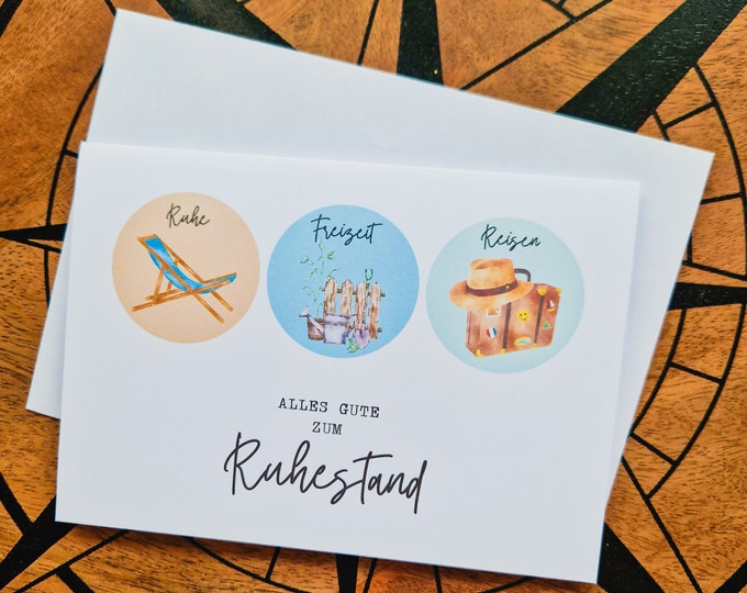 Karte Ruhestand, Abschiedskarte Kollege, Danke sagen, Glückwunsch ...