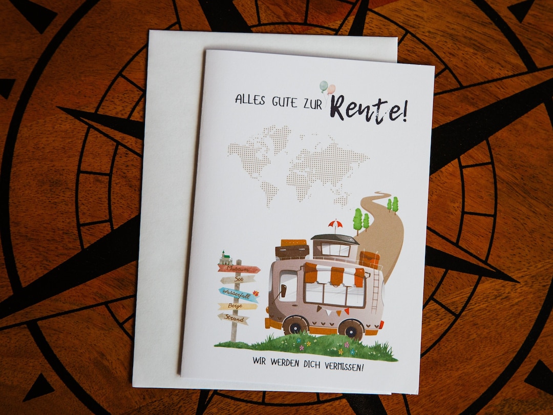 Karte Rente Wohnmobil Reisen DINA6 Klappkarte Ruhestand Rente Rentner ...