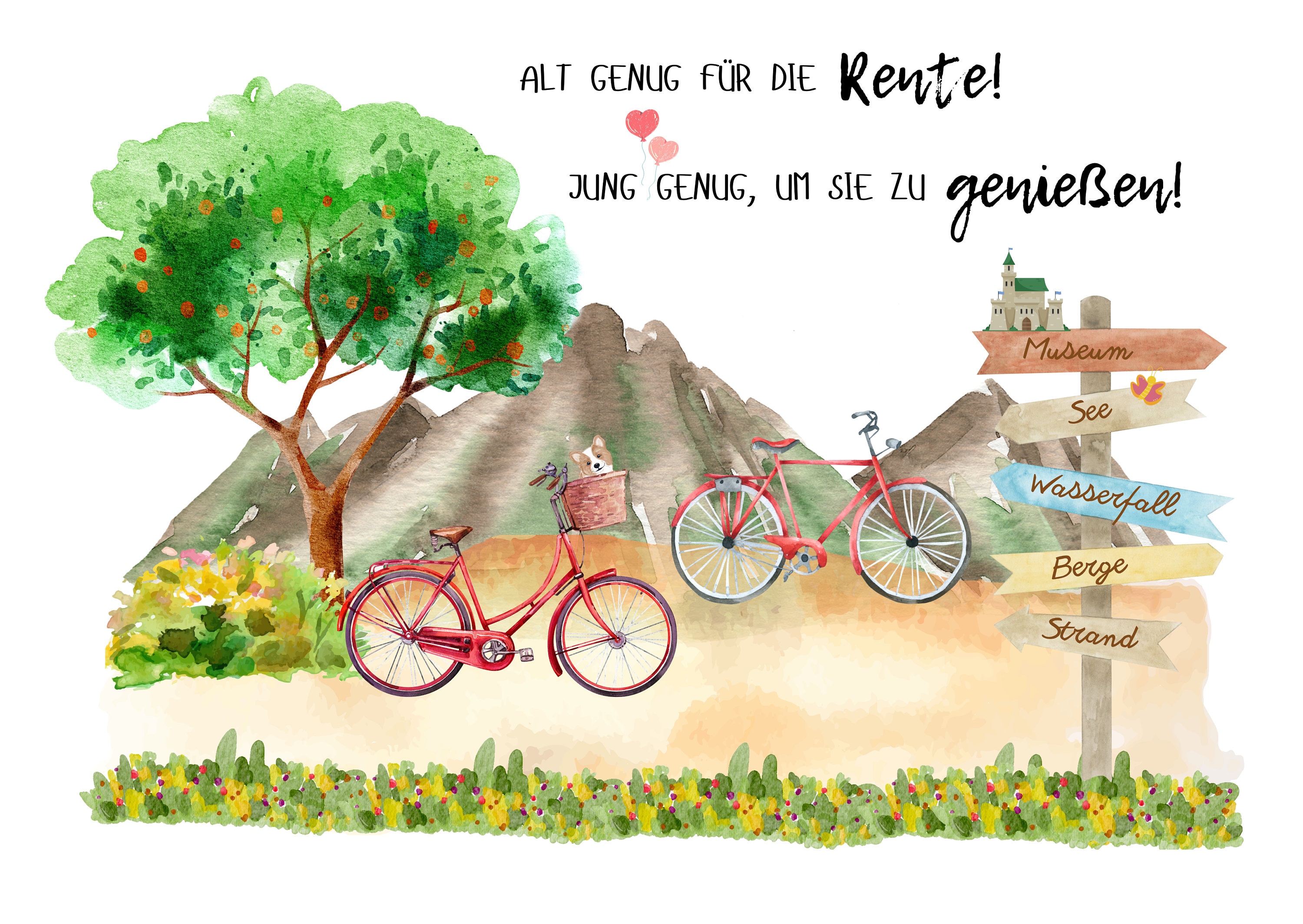 Karte DINA6 Ruhestand Rente Rentner Abschied Rente Kollege - Etsy.de