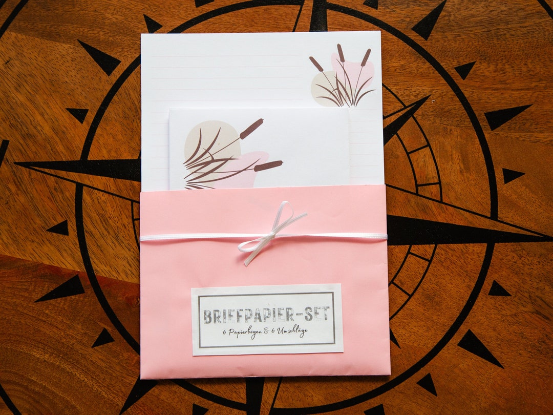 Stationery Set Cattails Modern Design Handmade A5 Writing Sheets ...