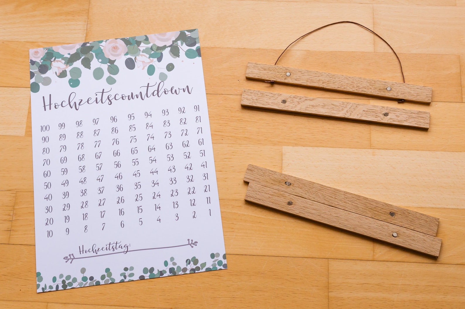 Poster Wedding Countdown 100 Days to Wedding Poster DINA4 | Etsy UK