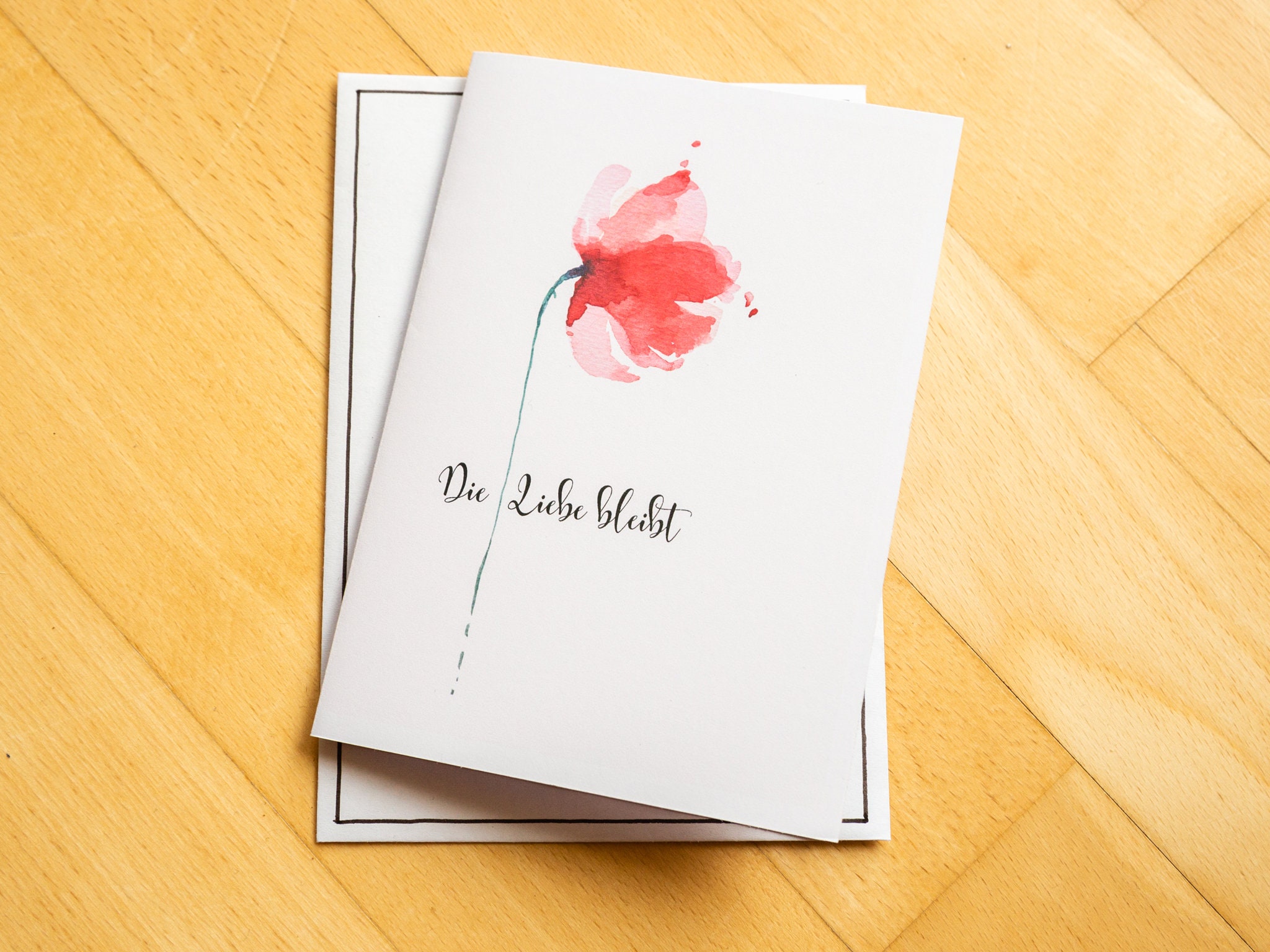 Mourning Card Folding Card Flower Condolence Card Handmade - Etsy