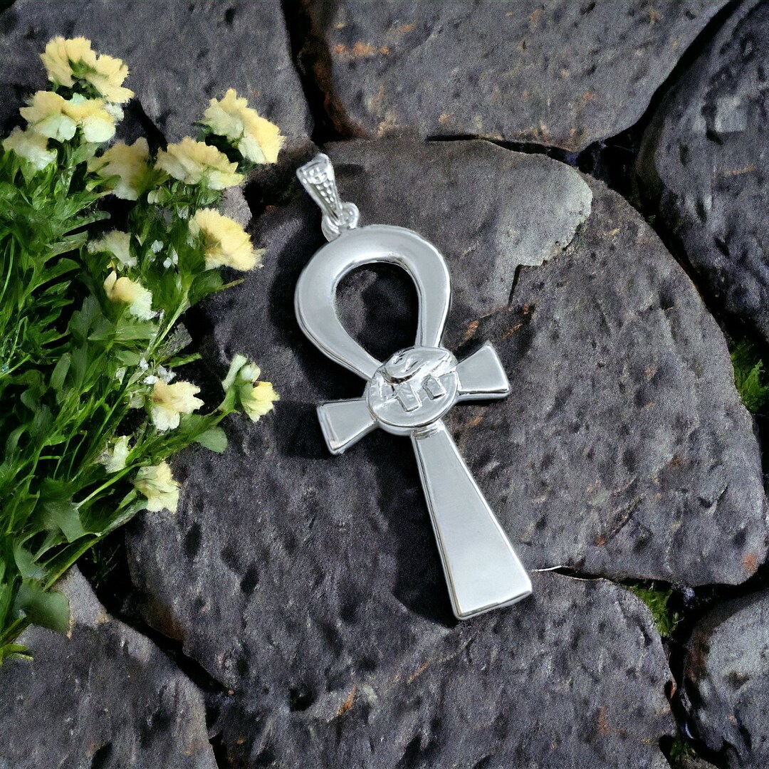 Key of Life Ankh Amun Ram Head Complex Silver Pendant Necklace ...