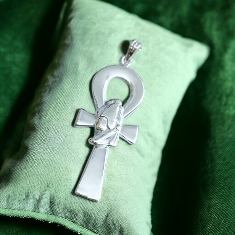 Key of Life Ankh God Osiris Complex Silver Pendant Necklace, Egyptian ...