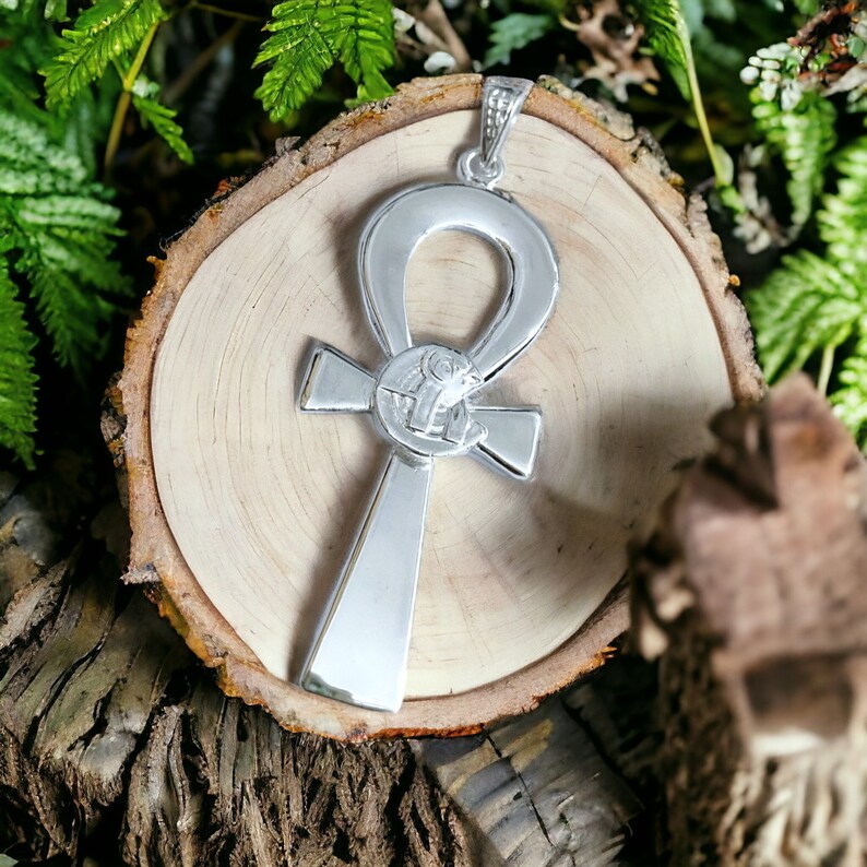 Key of Life Ankh God Horus Complex Silver Pendant Necklace, Egyptian ...
